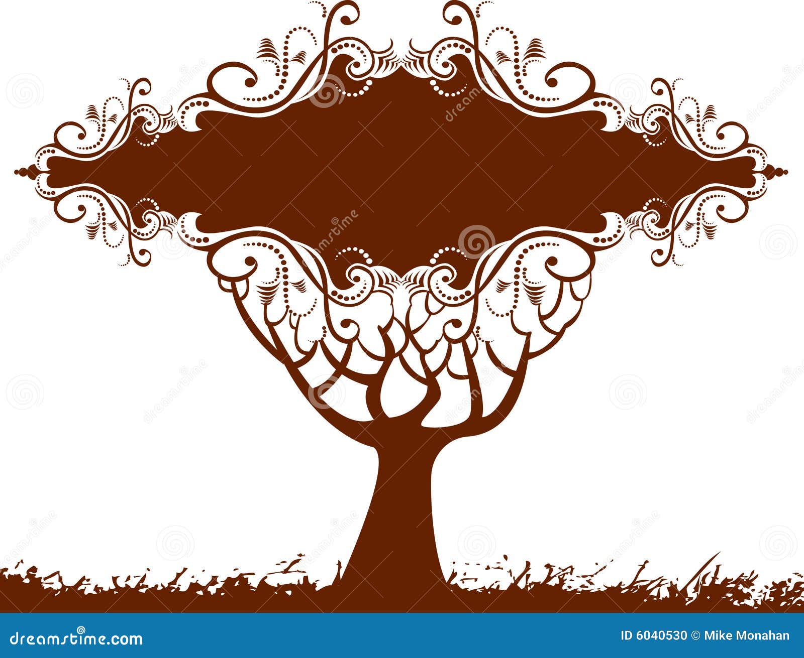 Floral tree banner stock vector. Illustration of white - 6040530
