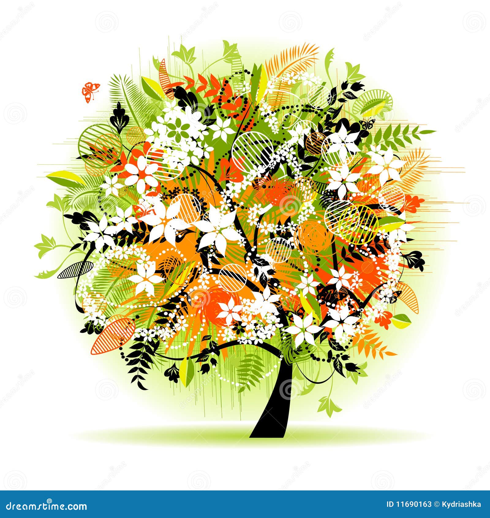 Floral tree beautiful stock vector. Illustration of autumn - 11690163