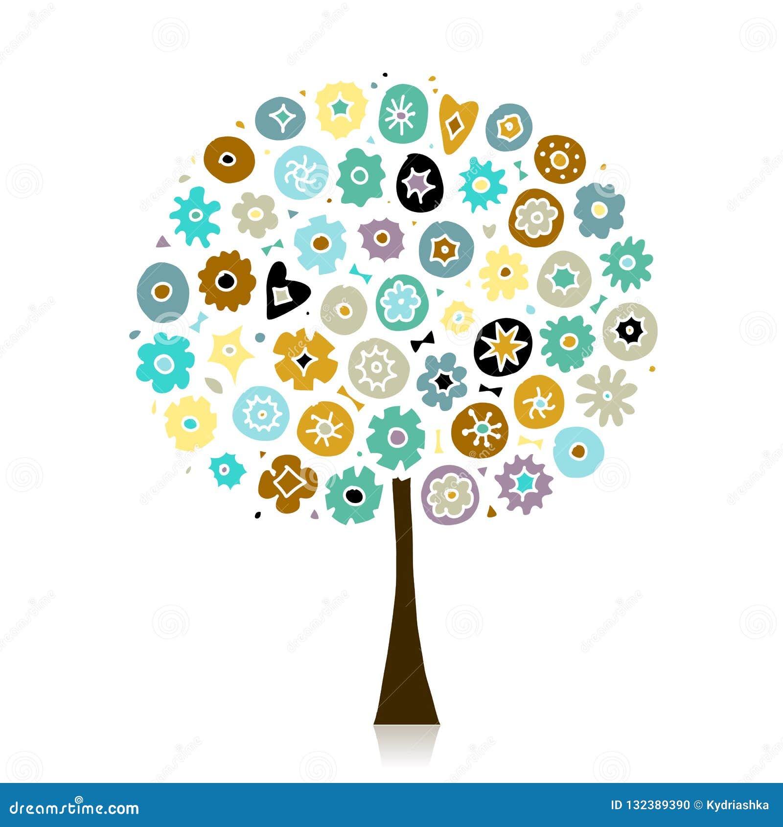 Floral Tree for Your Design Stock Vector - Illustration of garden ...