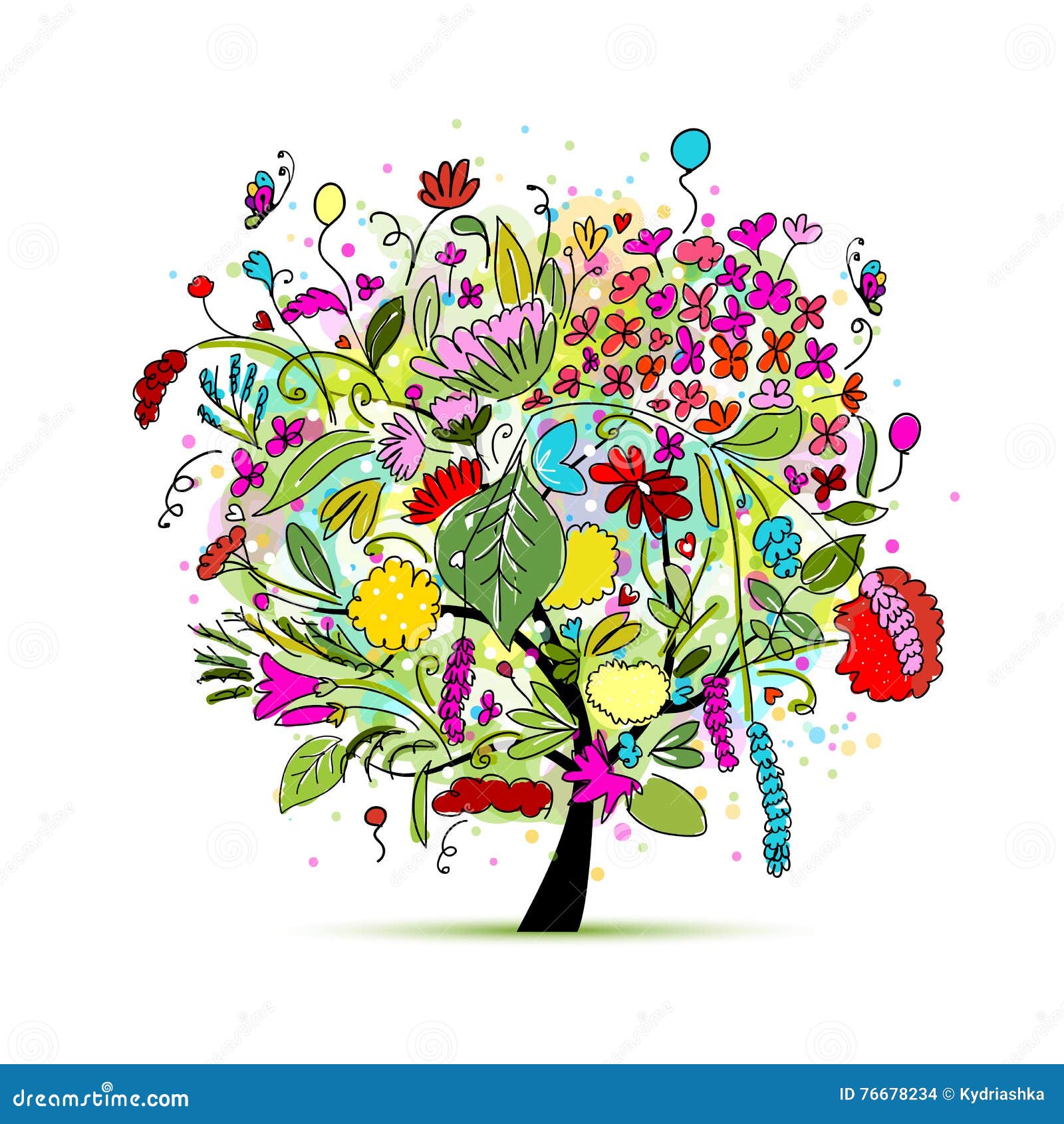 Floral Tree for Your Design Stock Vector - Illustration of nature ...