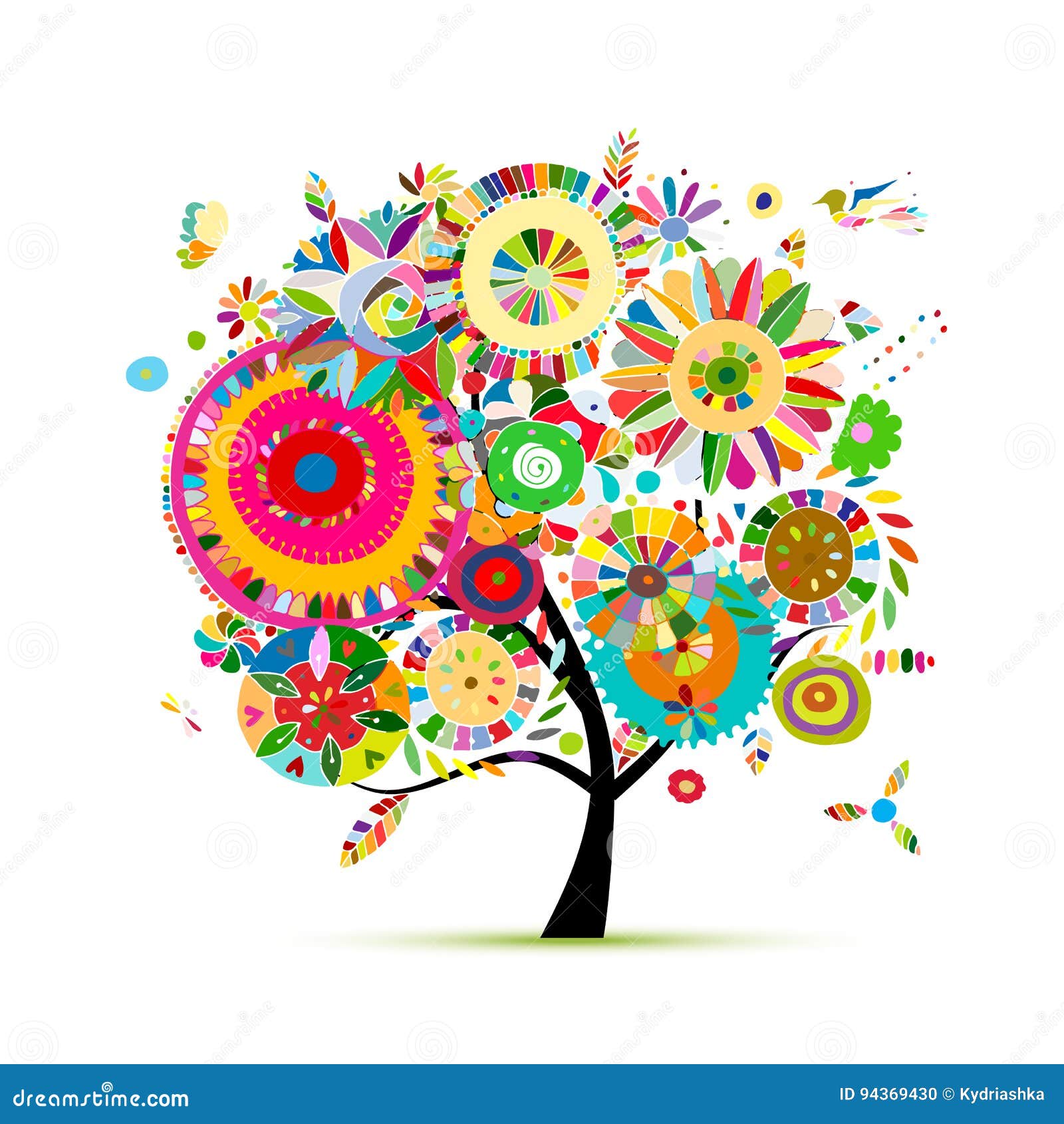 Floral Tree for Your Design Stock Vector - Illustration of floral, gift ...