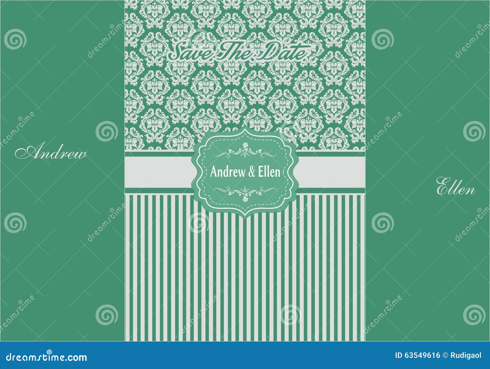 Floral Turquoise and Silver Invitation Backgroud Stock Vector ...