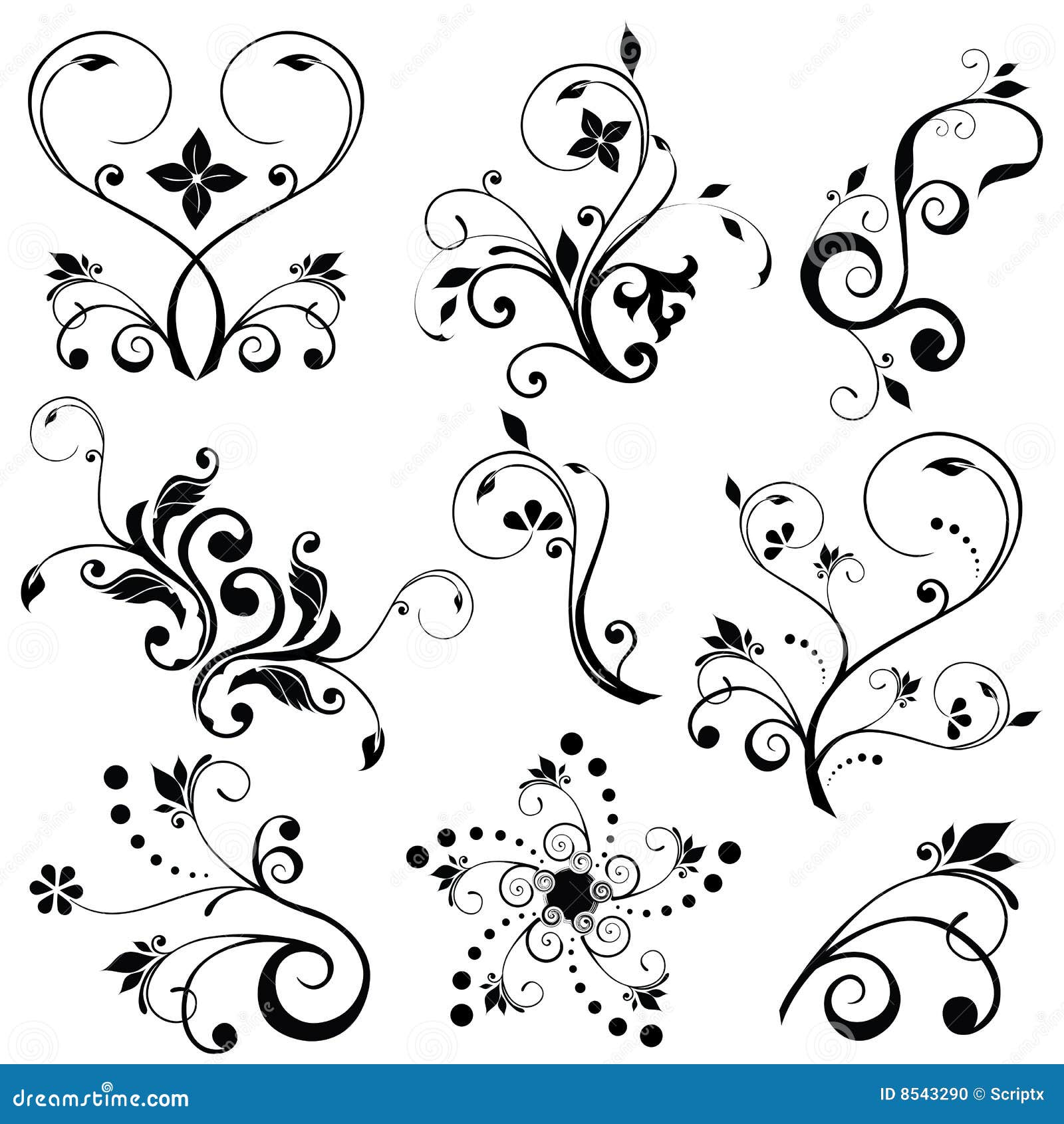 Floral vector stock vector. Illustration of paint, pattern - 8543290