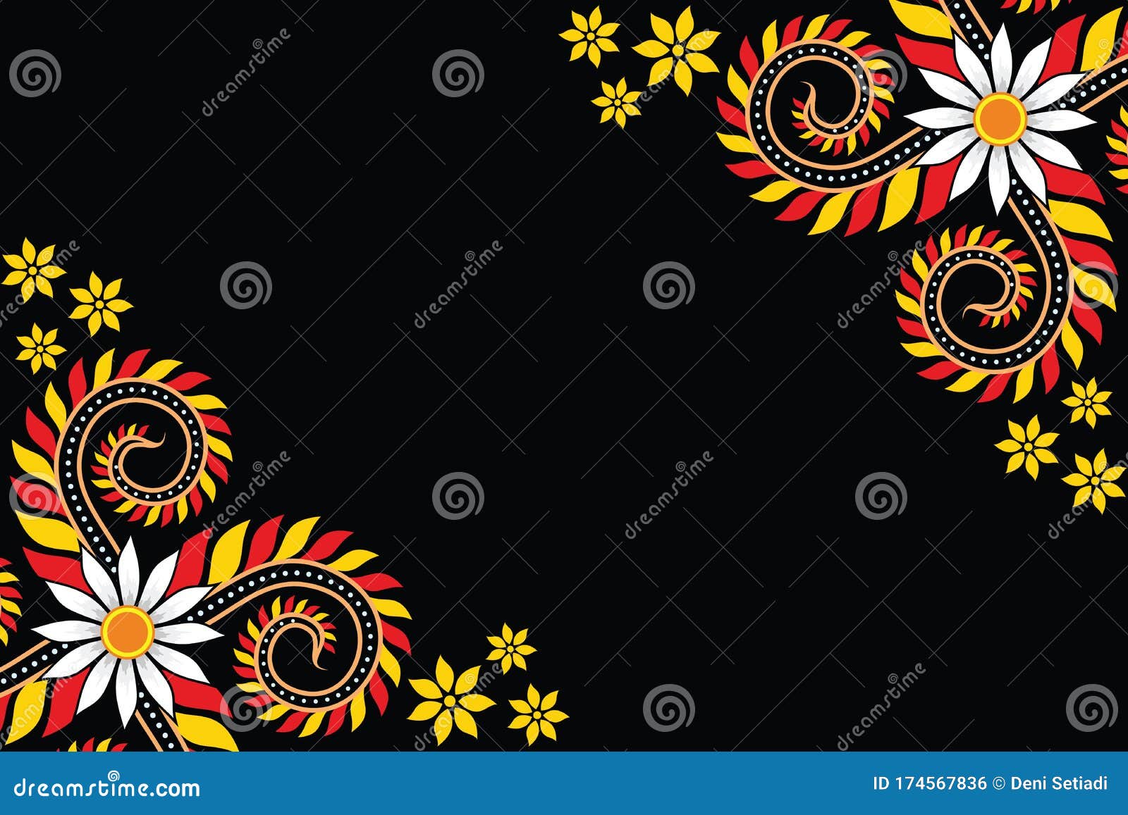 Floral Vector Background, with Batik Element Stock Vector ...