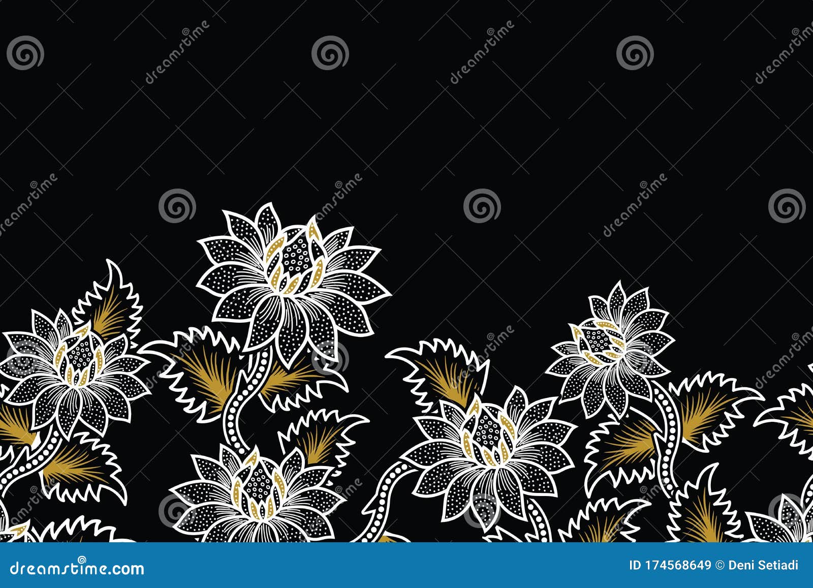 Floral Vector Background, with Batik Element Stock Vector ...
