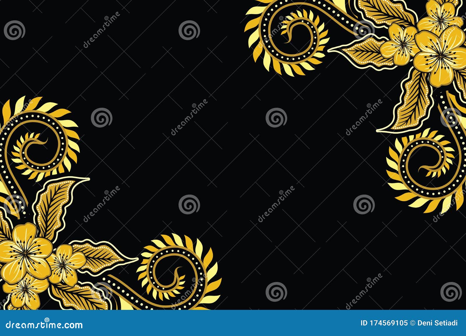 Floral Vector Background, with Batik Element Stock Vector ...