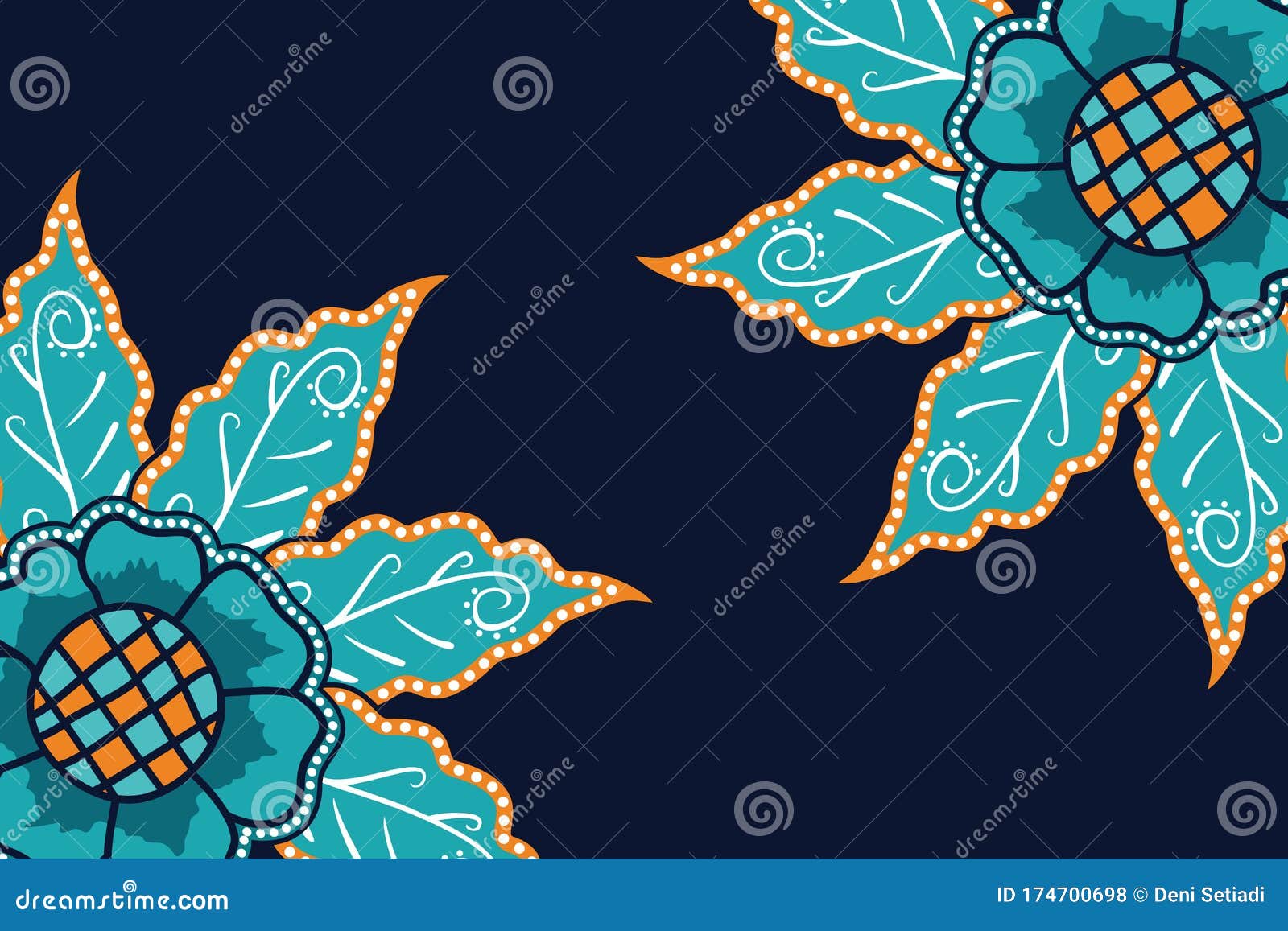 Floral Vector Background, with Batik Element Stock Vector ...