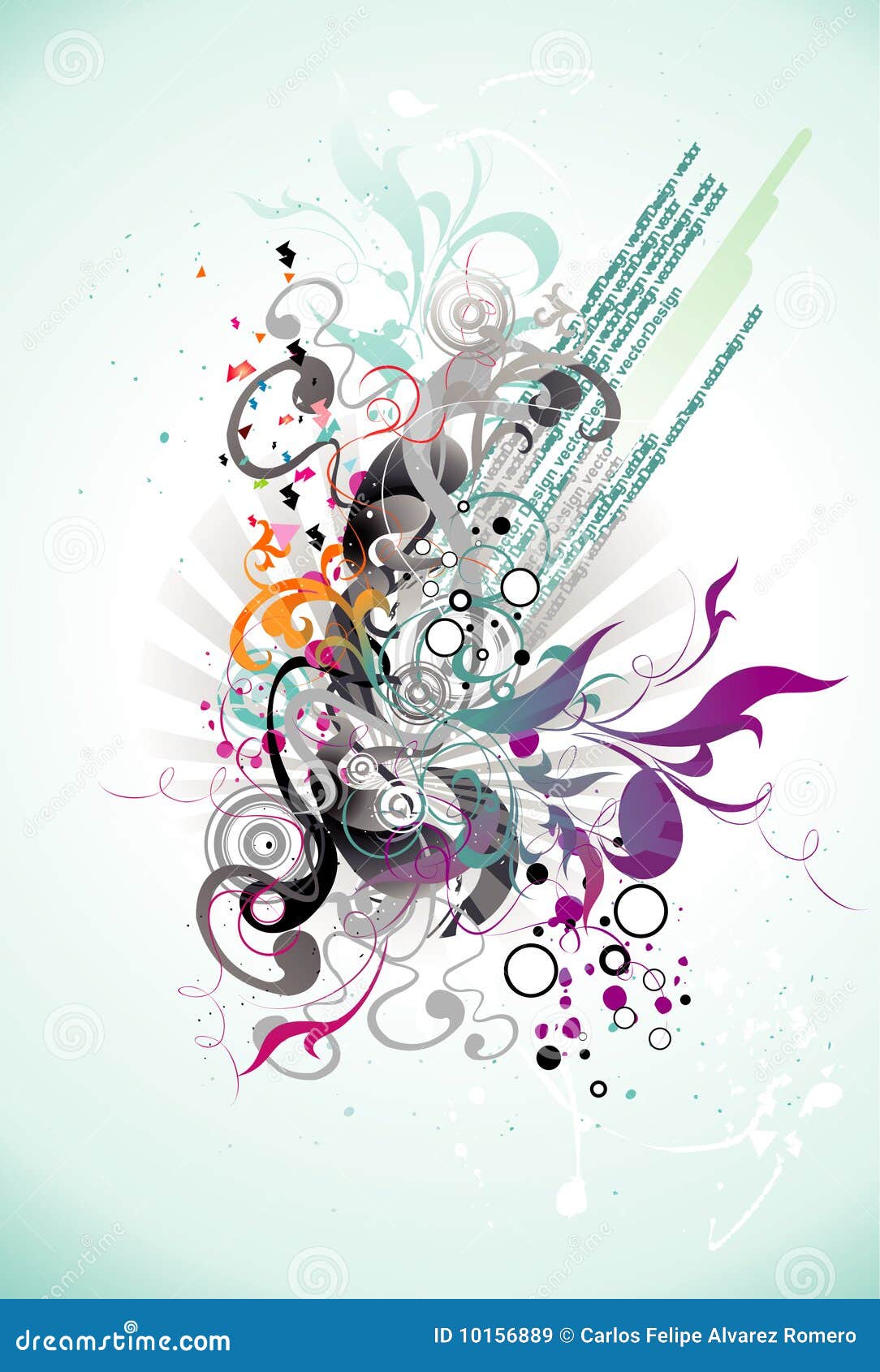 Floral vector composition stock vector. Illustration of text - 10156889