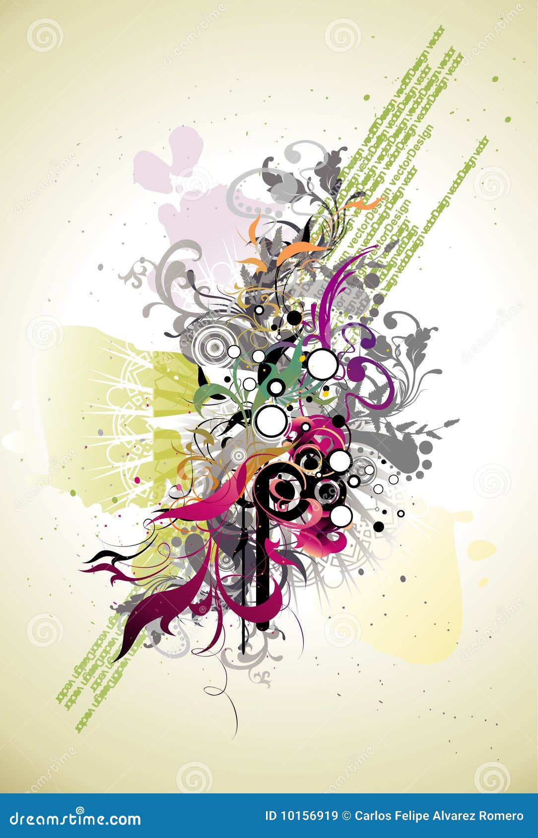 Floral vector composition stock vector. Illustration of shape - 10156919