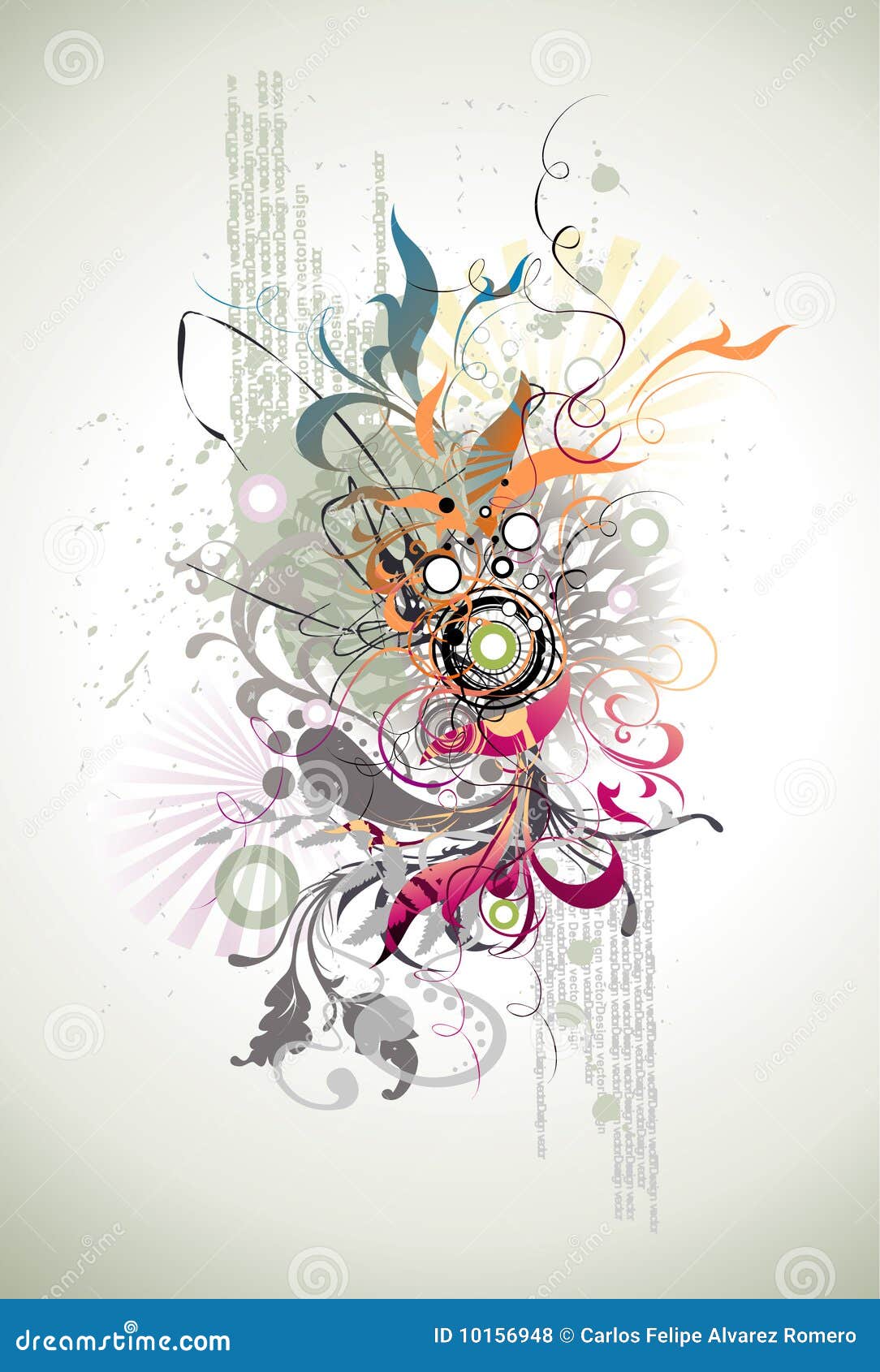 Floral vector composition stock vector. Illustration of floral - 10156948