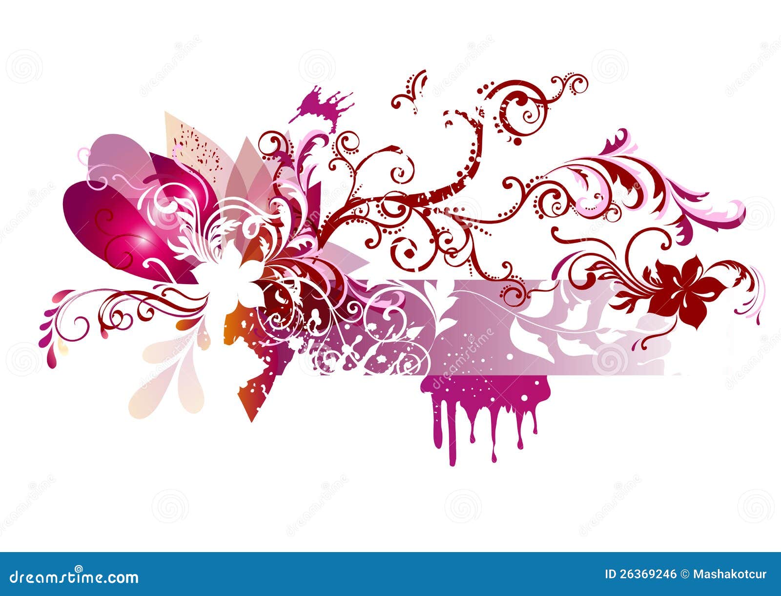 Floral Vector Design in Pink Color Stock Vector - Illustration of ...