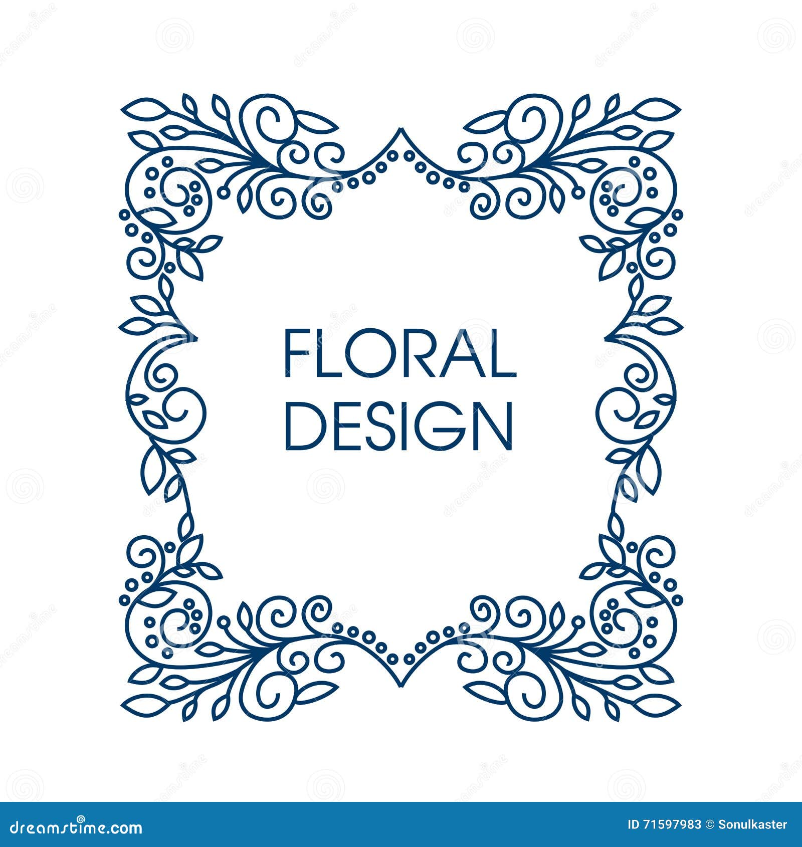 Floral Vector Frame with Copy Space for Text Stock Vector ...