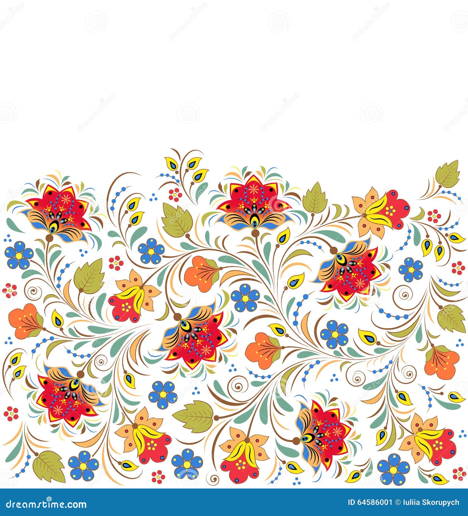 Floral vector pattern stock vector. Illustration of colorful - 64586001