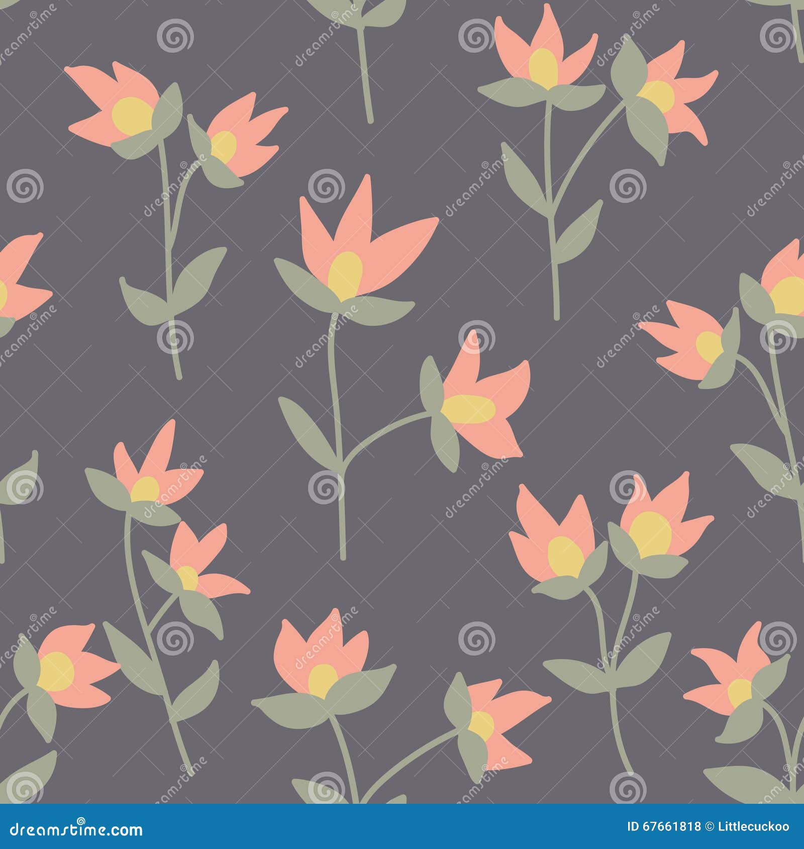 Floral Vector Pattern. Seamless Doodle Flowers. Stock Vector ...