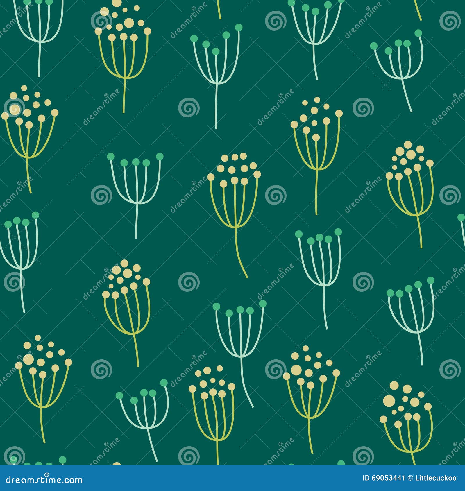 Floral Vector Pattern. Seamless Doodle Flowers. Stock Vector ...