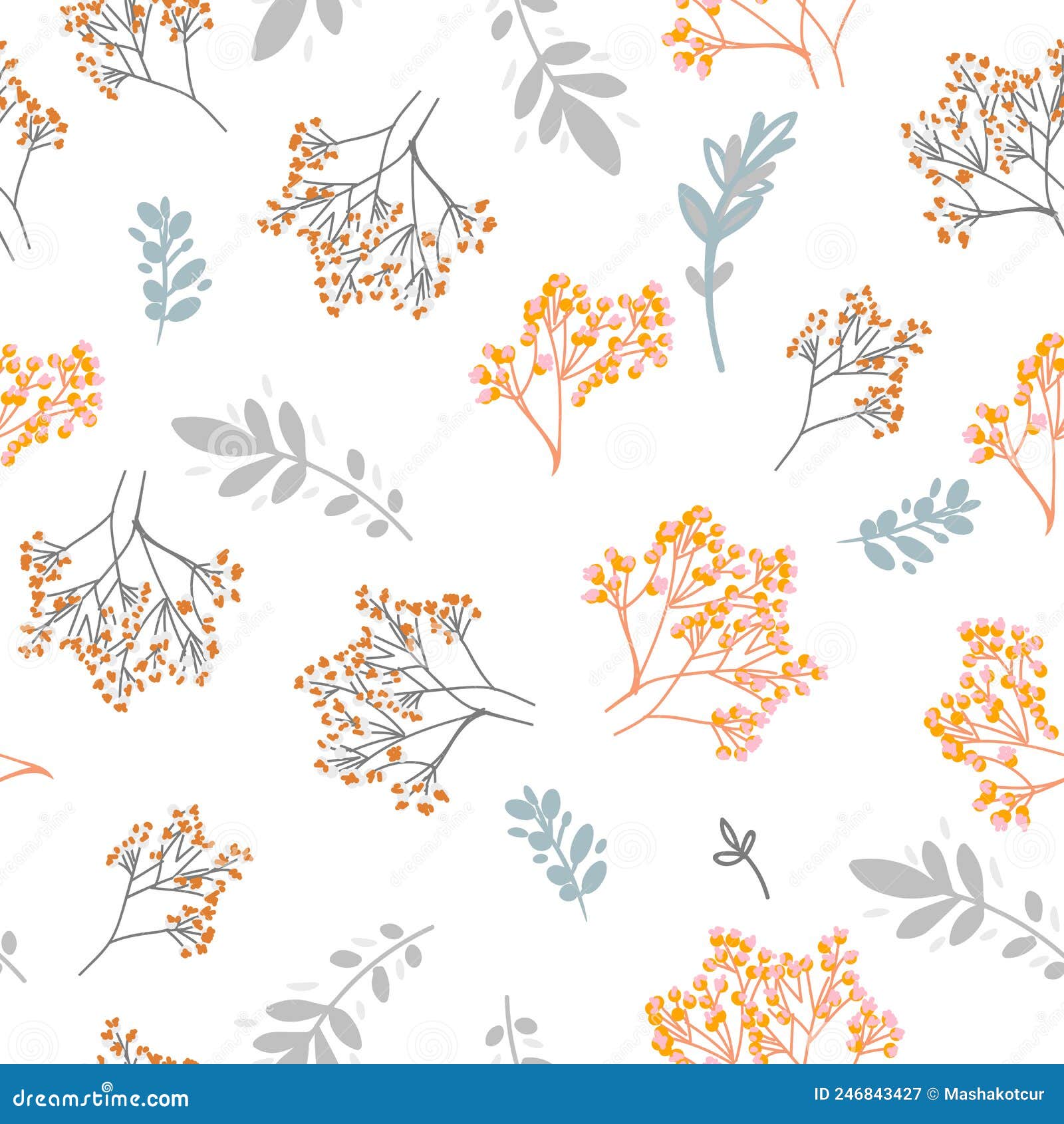 Floral Vector Rustic Pattern with Flowers for Textile Stock ...