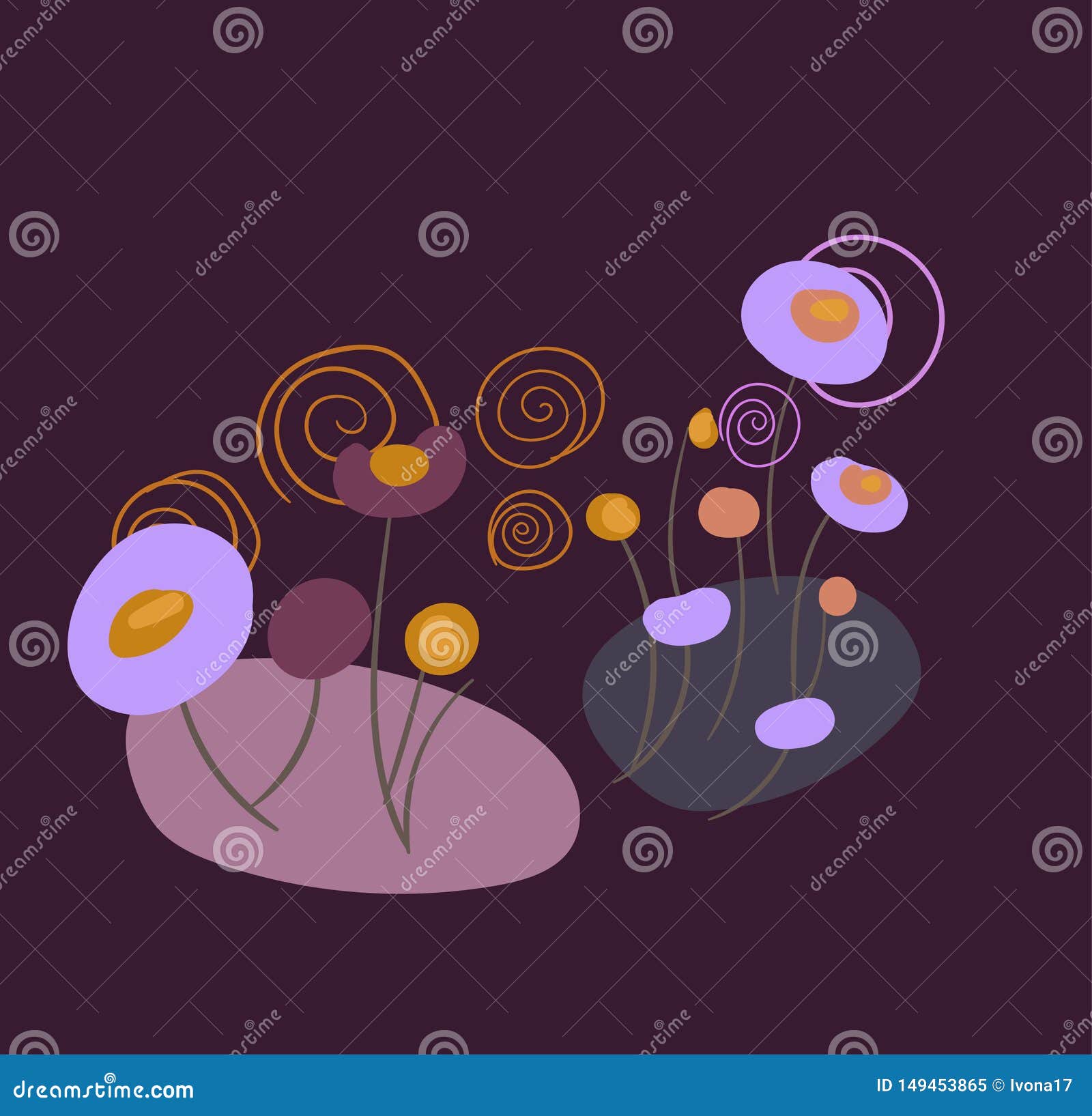 Floral Vector Stylized Design Formal Composition Meadow Stock ...