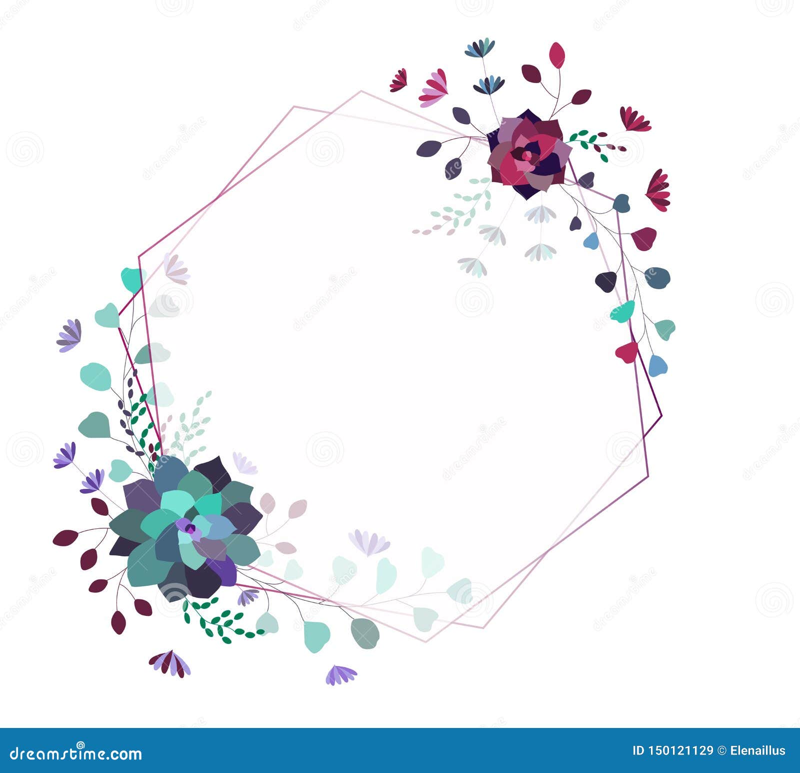Floral Vector Trendy Frame,template,border. Elegant,trendy Succulents ... Floral Vector Trendy Frame,template,border. Elegant,trendy Succulents ...