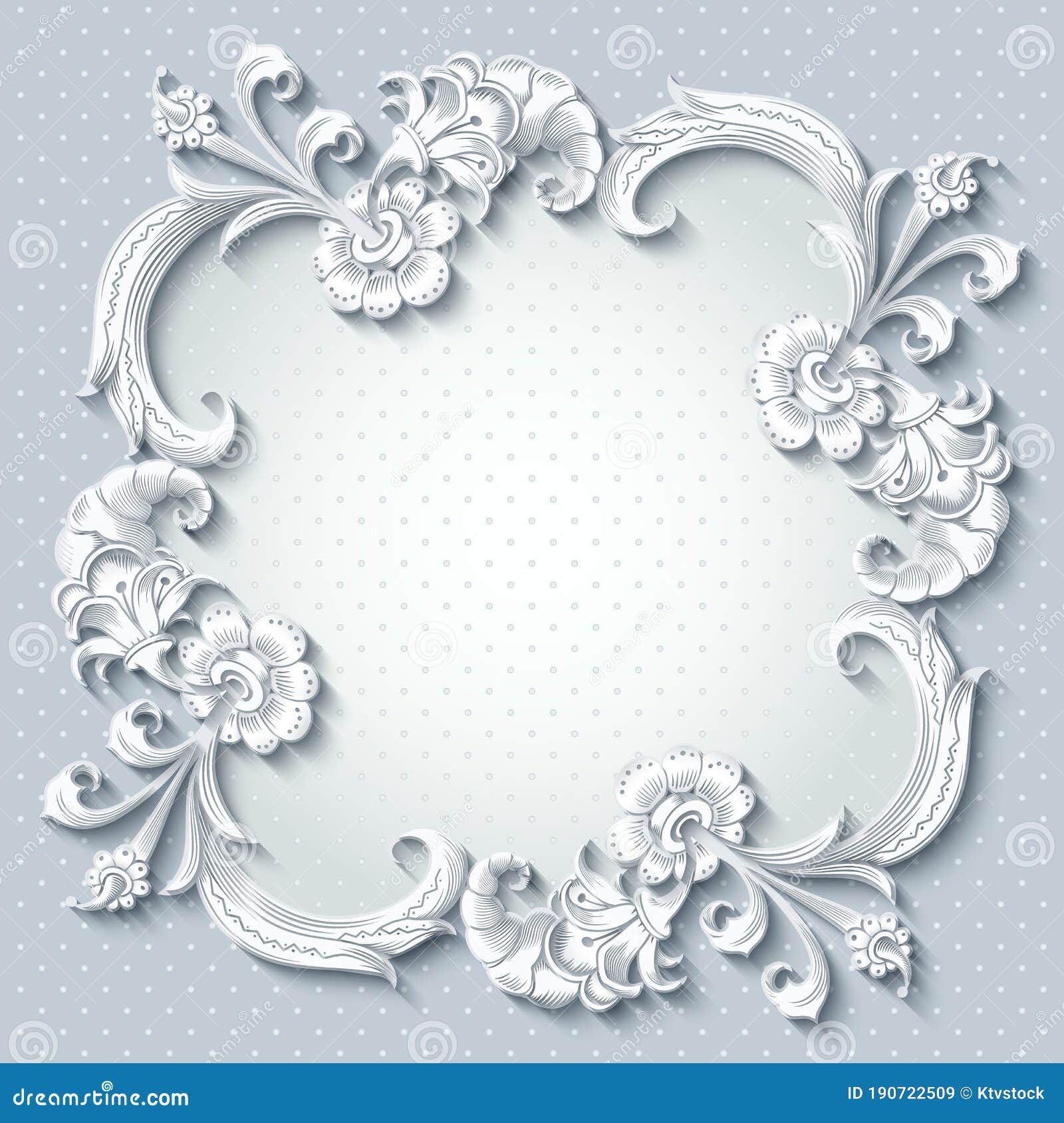 Floral Vector Vintage Border Stock Vector - Illustration of greeting ...