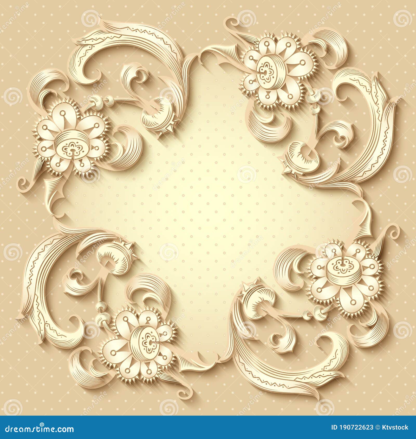 Floral Vector Vintage Border Stock Vector - Illustration of frame, lace ...