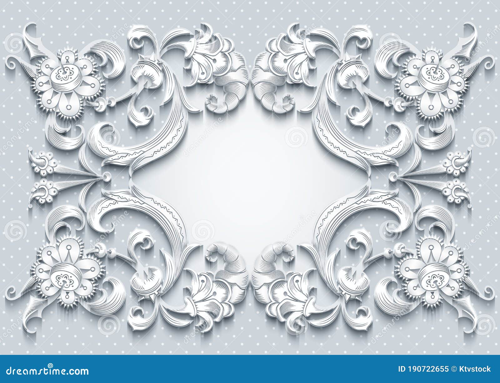 Floral Vector Vintage Border Stock Vector - Illustration of decor, line ...