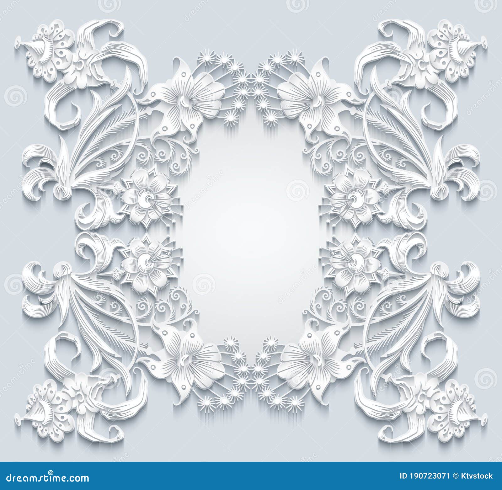 Floral Vector Vintage Border. Stock Vector - Illustration of isolated ...