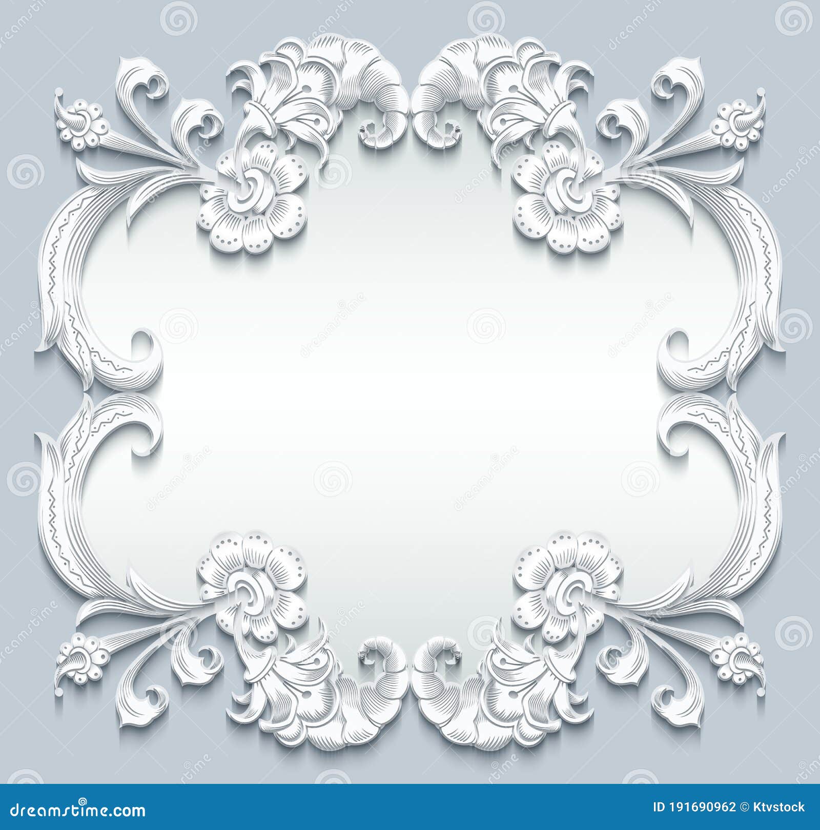 Floral Vector Vintage Border Stock Vector - Illustration of drawn ...