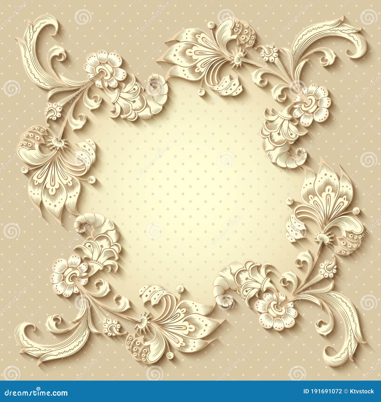 Floral Vector Vintage Border Stock Vector - Illustration of card, flyer ...