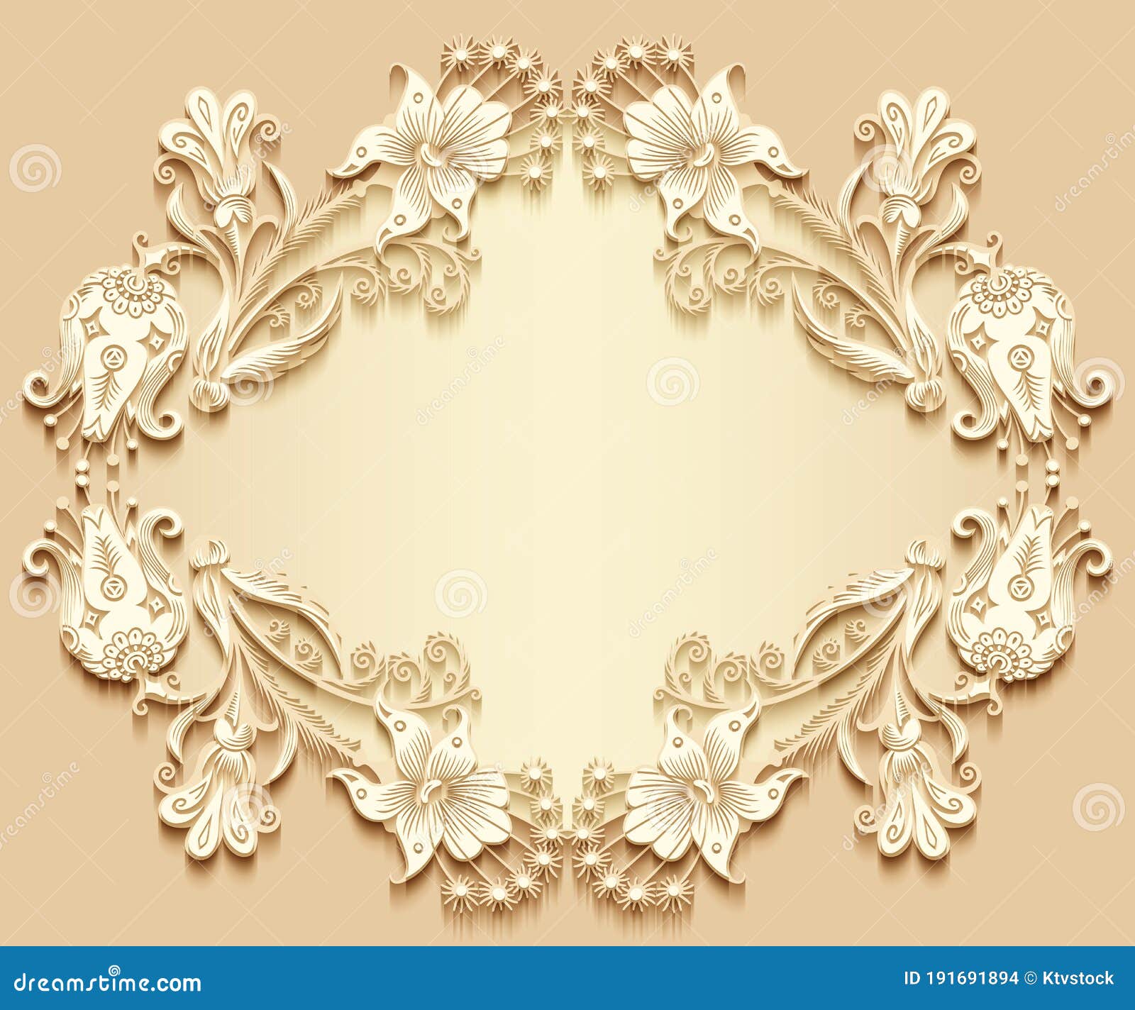Floral Vector Vintage Border. Stock Vector - Illustration of abstract ...