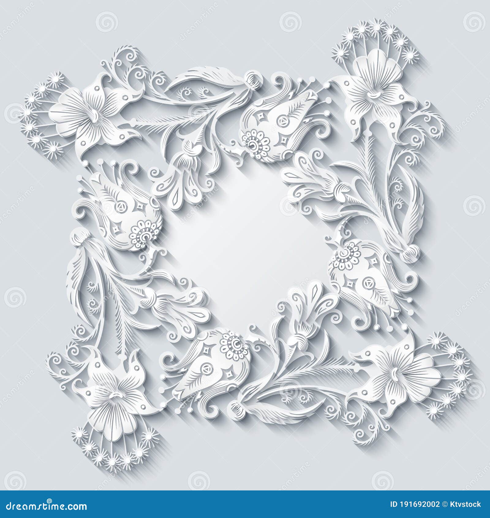 Floral Vector Vintage Border. Stock Vector - Illustration of line ...