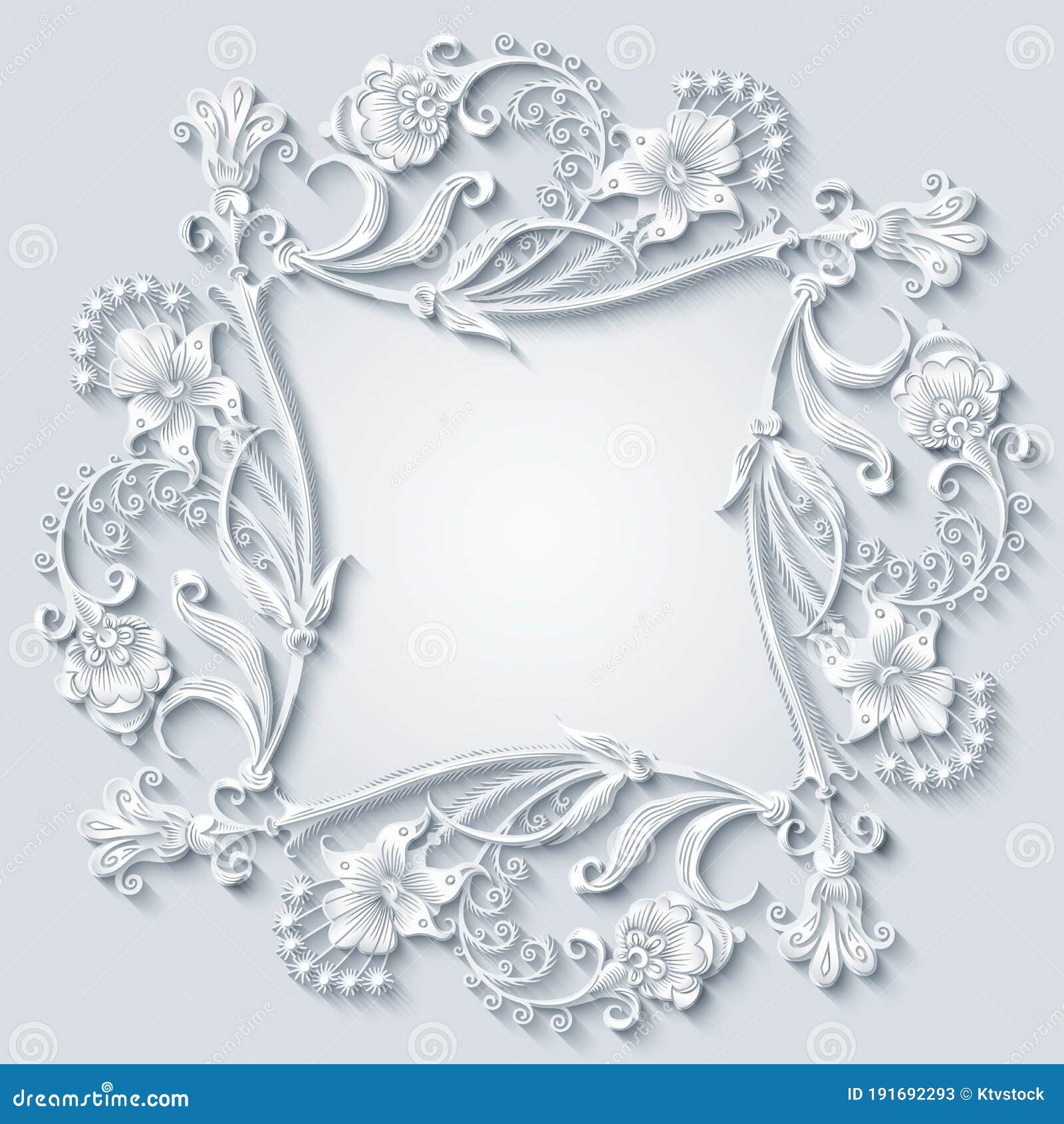 Floral Vector Vintage Border. Stock Vector - Illustration of beautiful ...