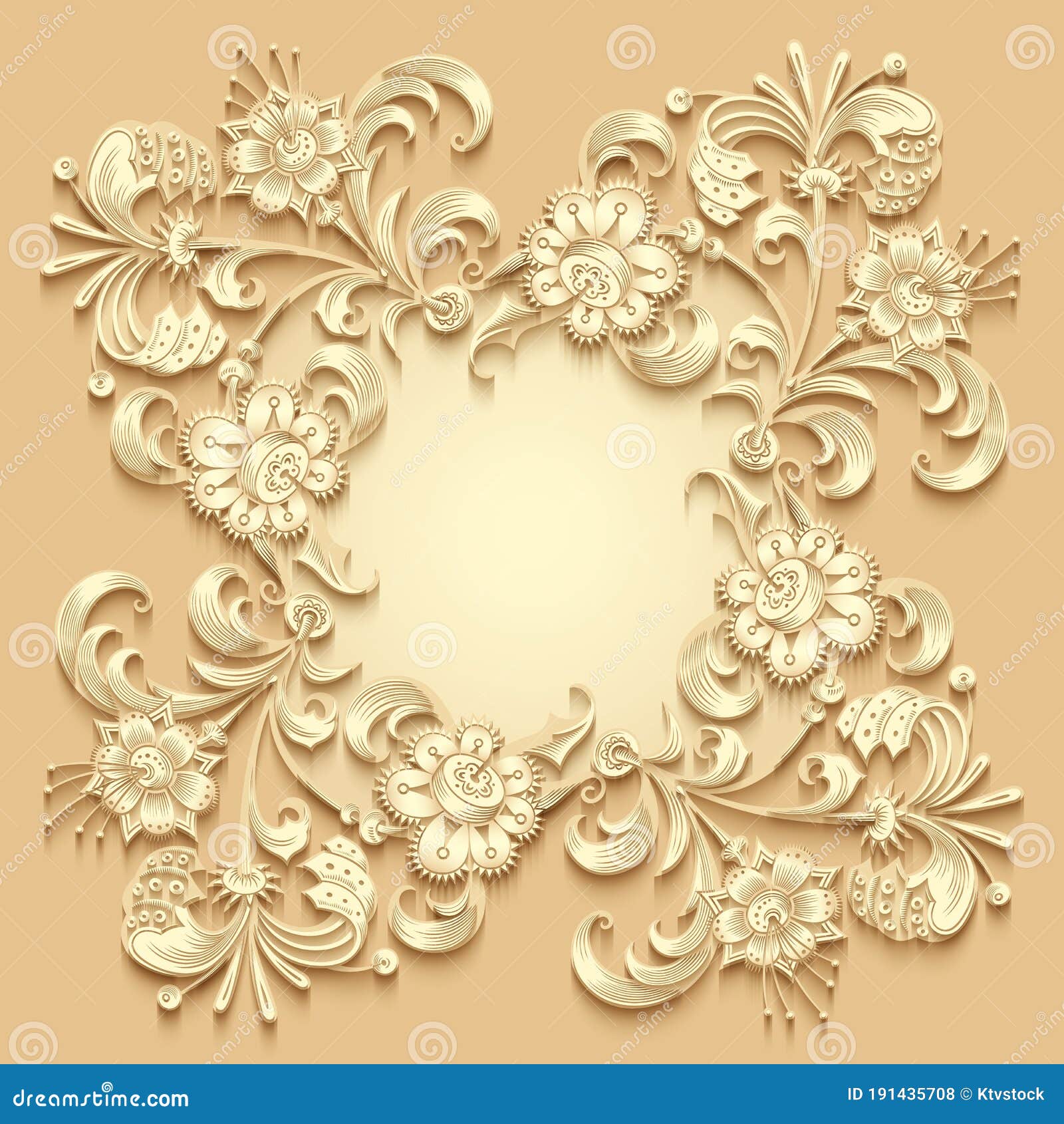Floral Vector Vintage Border Stock Vector - Illustration of graphic ...