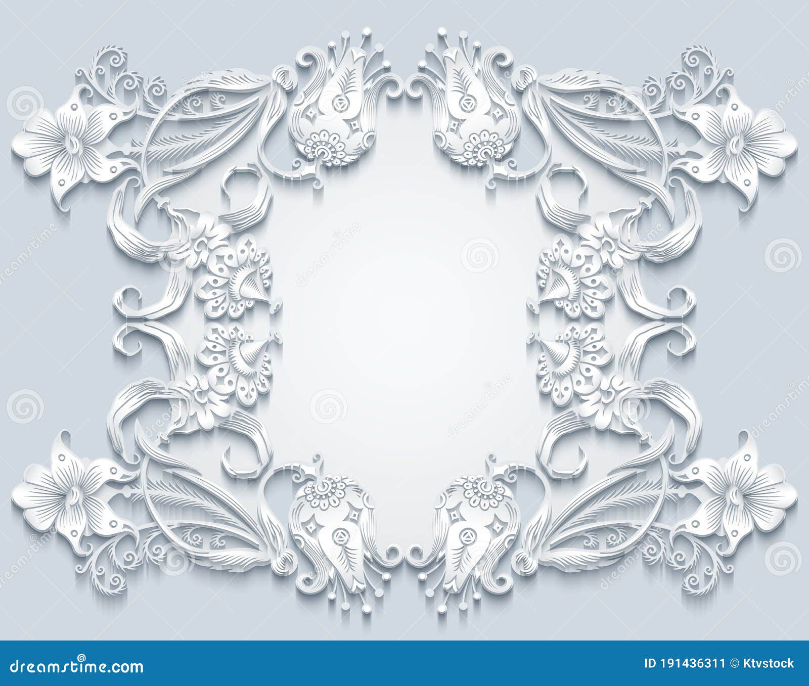 Floral Vector Vintage Border. Stock Vector - Illustration of design ...