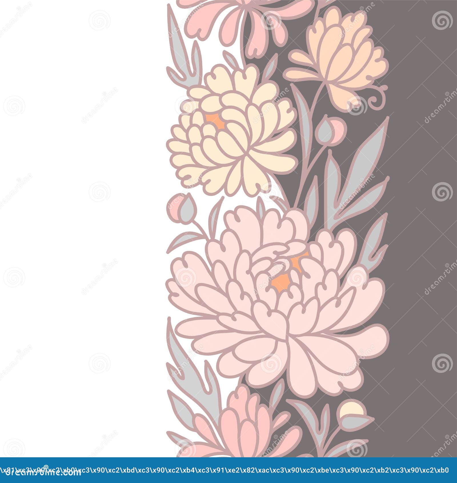 Floral Vertical Seamless Pattern. Stock Vector - Illustration of ...