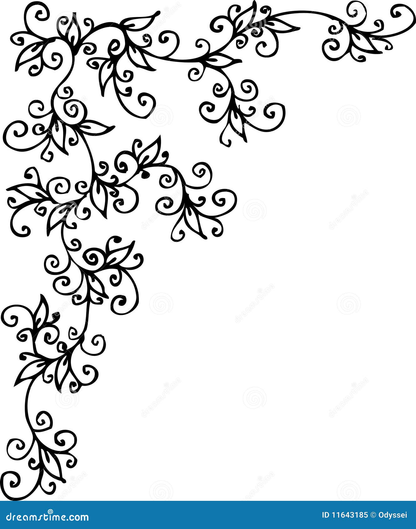 Floral vignette CLXI stock vector. Illustration of baroque - 11643185