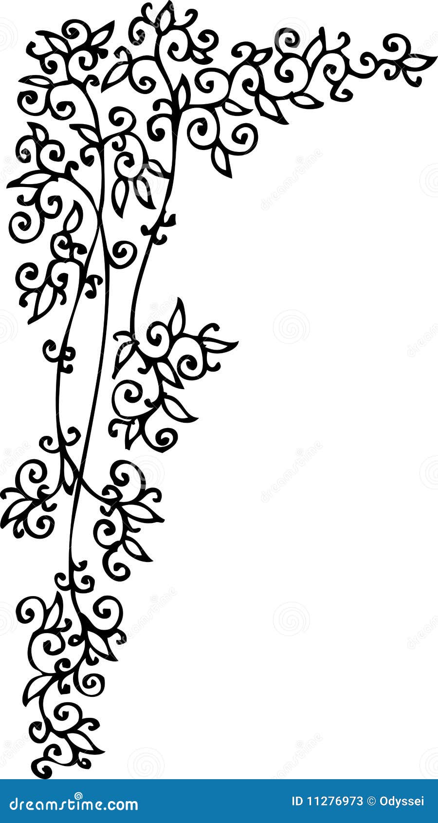 Floral vignette CXLVI stock vector. Illustration of black - 11276973