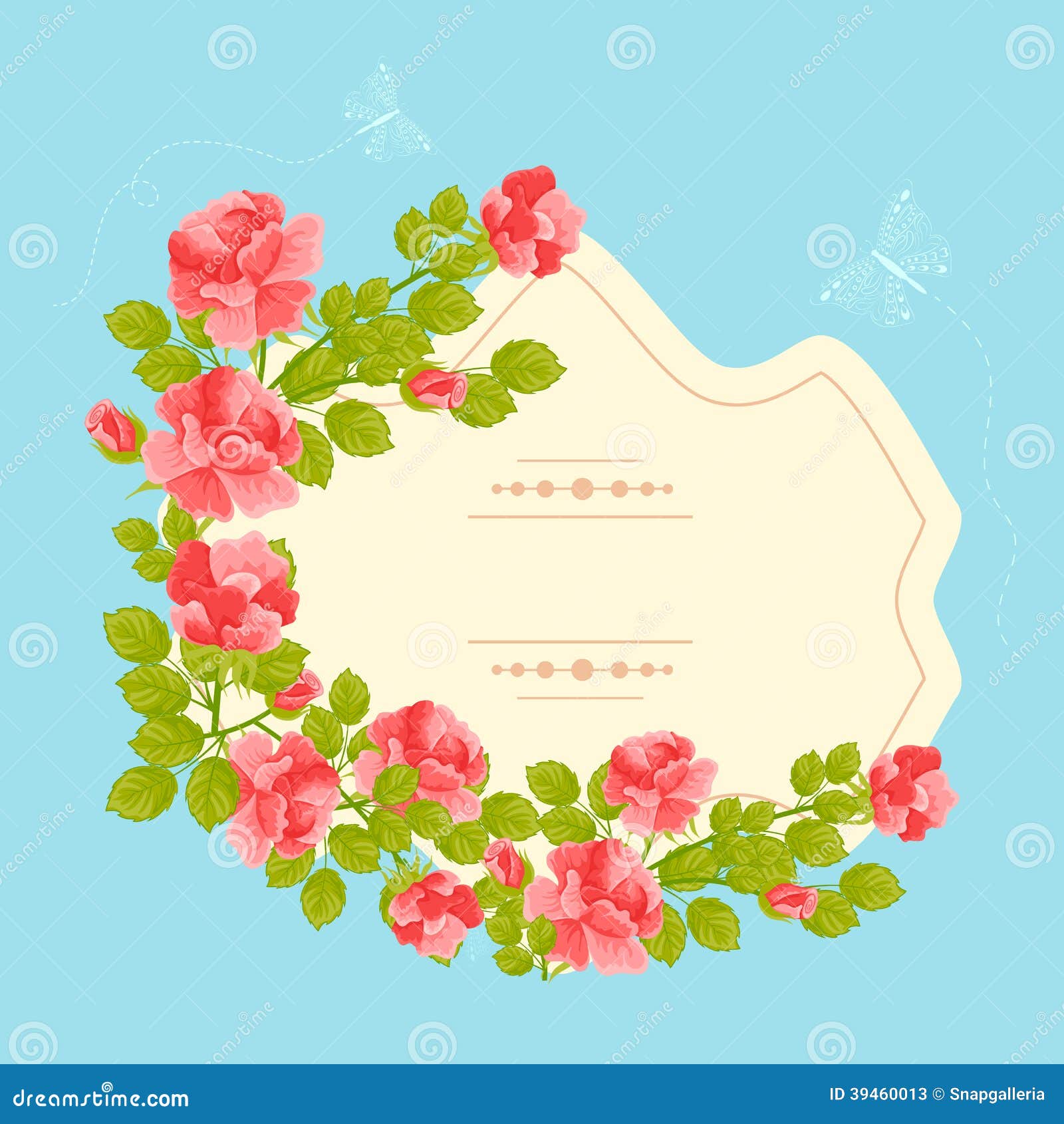 Floral Vintage Card stock vector. Illustration of frame - 39460013