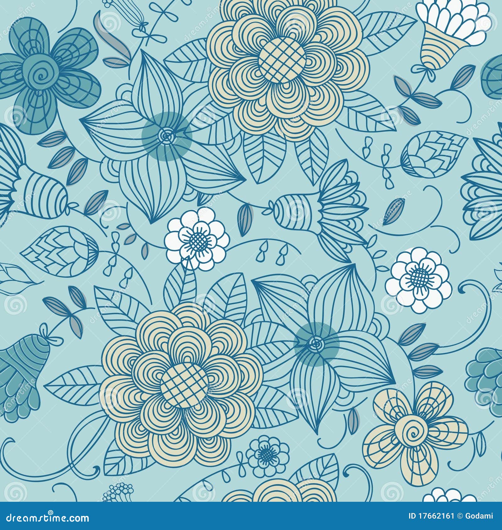 Floral Vintage Seamless Pattern Stock Vector - Illustration of retro ...
