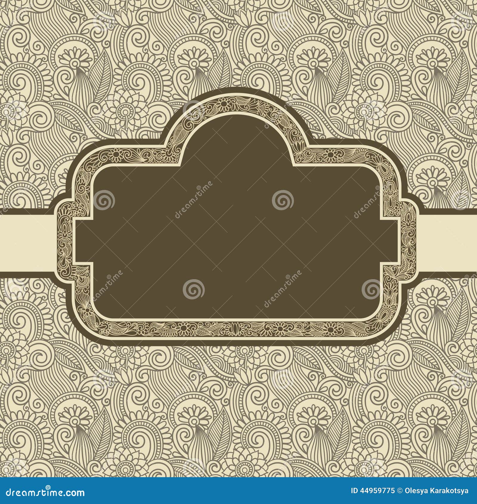 Floral vintage template stock vector. Illustration of decor - 44959775