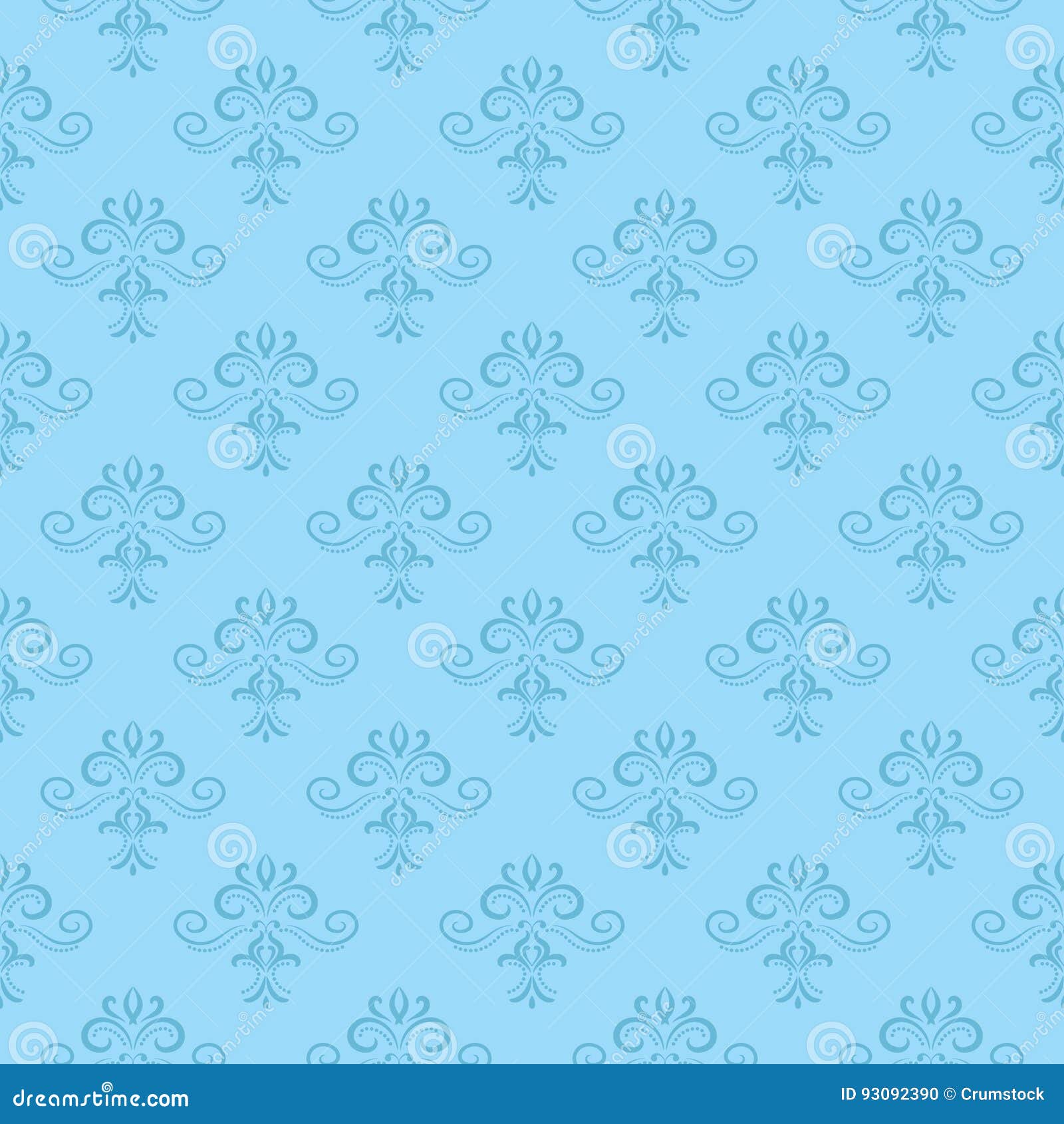 Floral Wallpaper Background. Blue Seamless Pattern Stock Vector ...