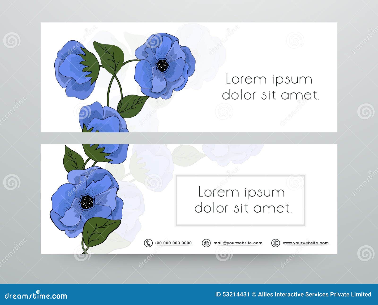 Floral Web Header or Banner Design. Stock Illustration - Illustration ...
