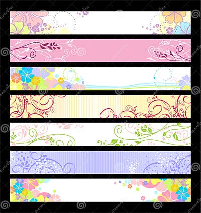 Floral website banners stock vector. Illustration of computer - 3414240