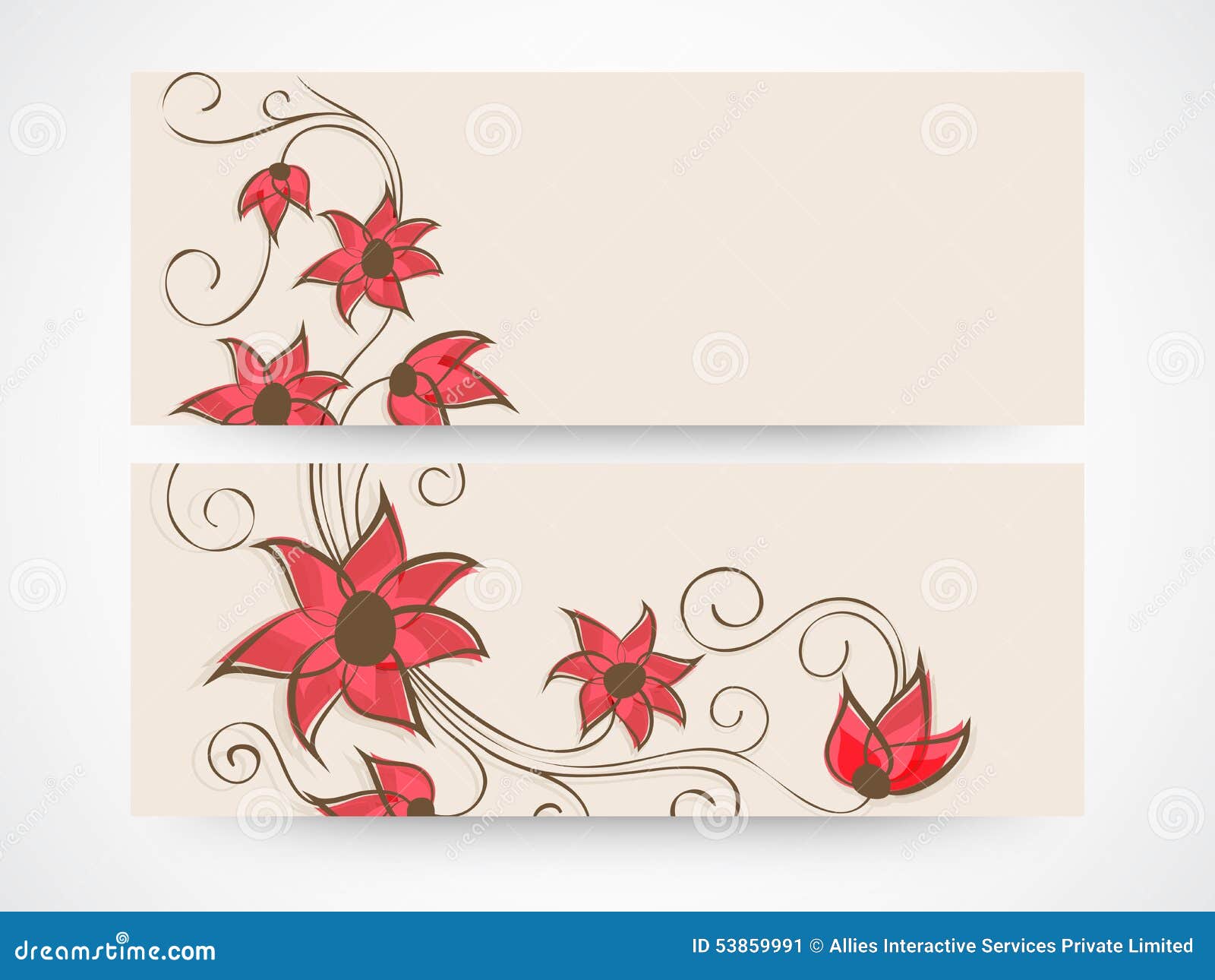 Floral Website Header or Banner Design. Stock Illustration ...