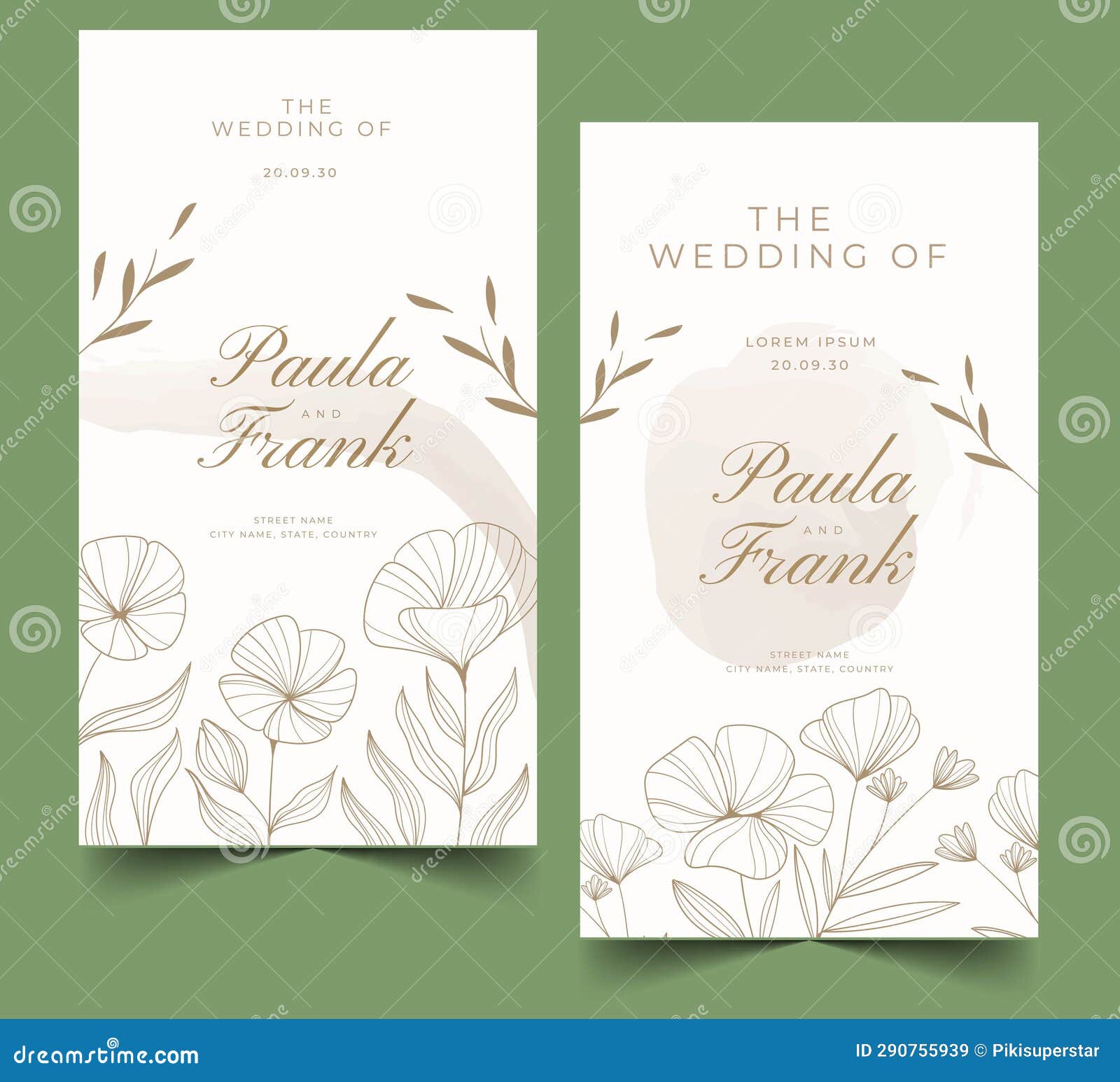 Floral Wedding Banners Template Vector Design Illustration Stock Vector ...