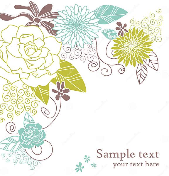 Floral Wedding Card with Text Stock Vector - Illustration of background ...