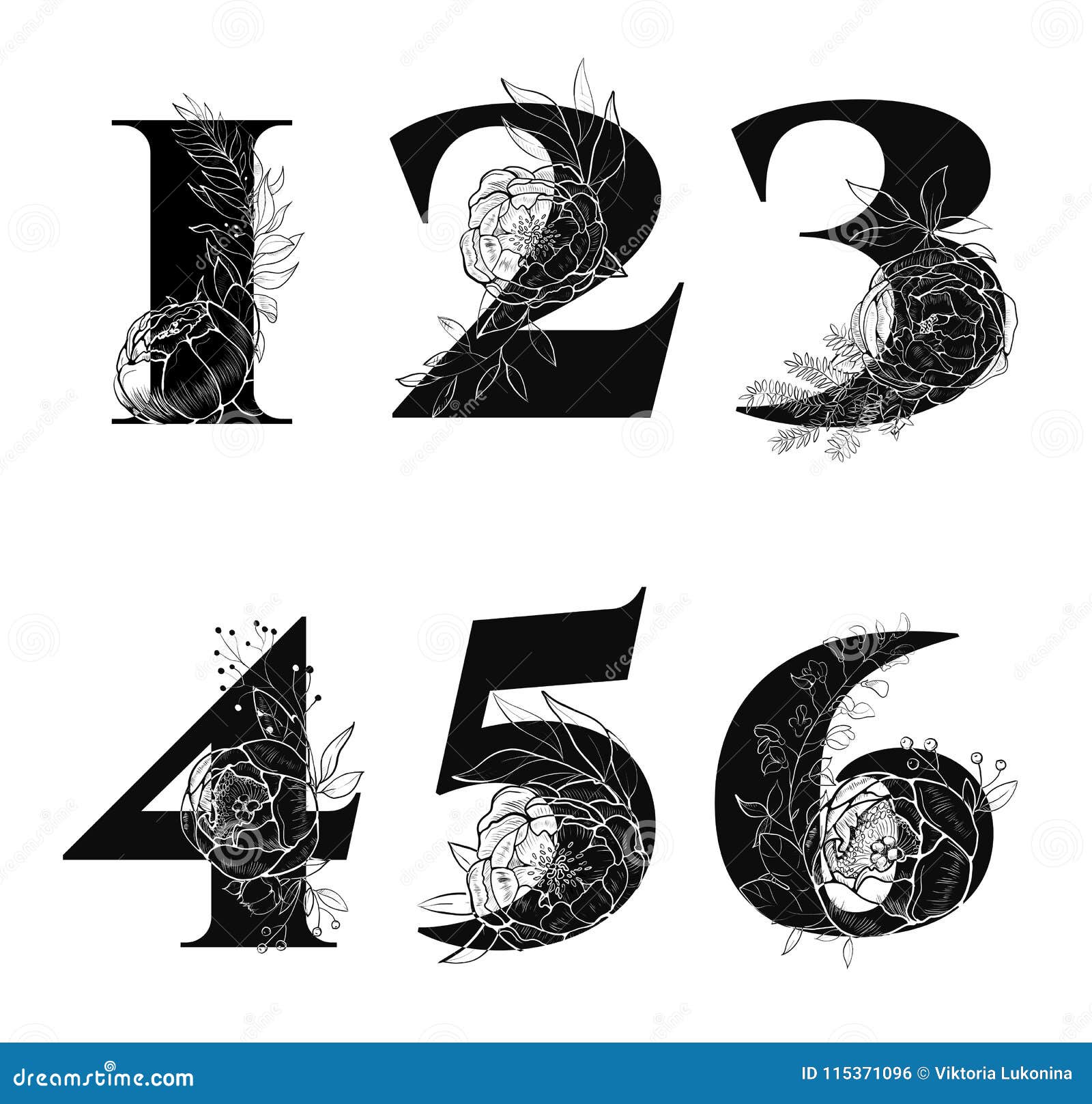 Floral Wedding Dates stock vector. Illustration of flourish - 115371096