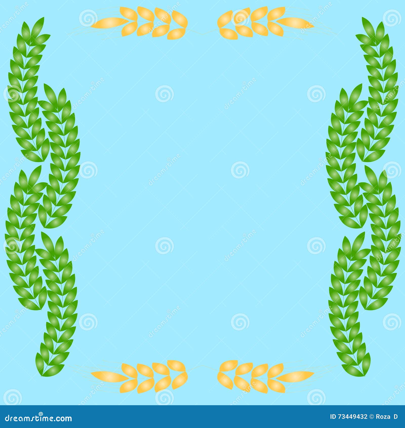 Floral and Wheat Ears Borders Design Stock Vector - Illustration of ...