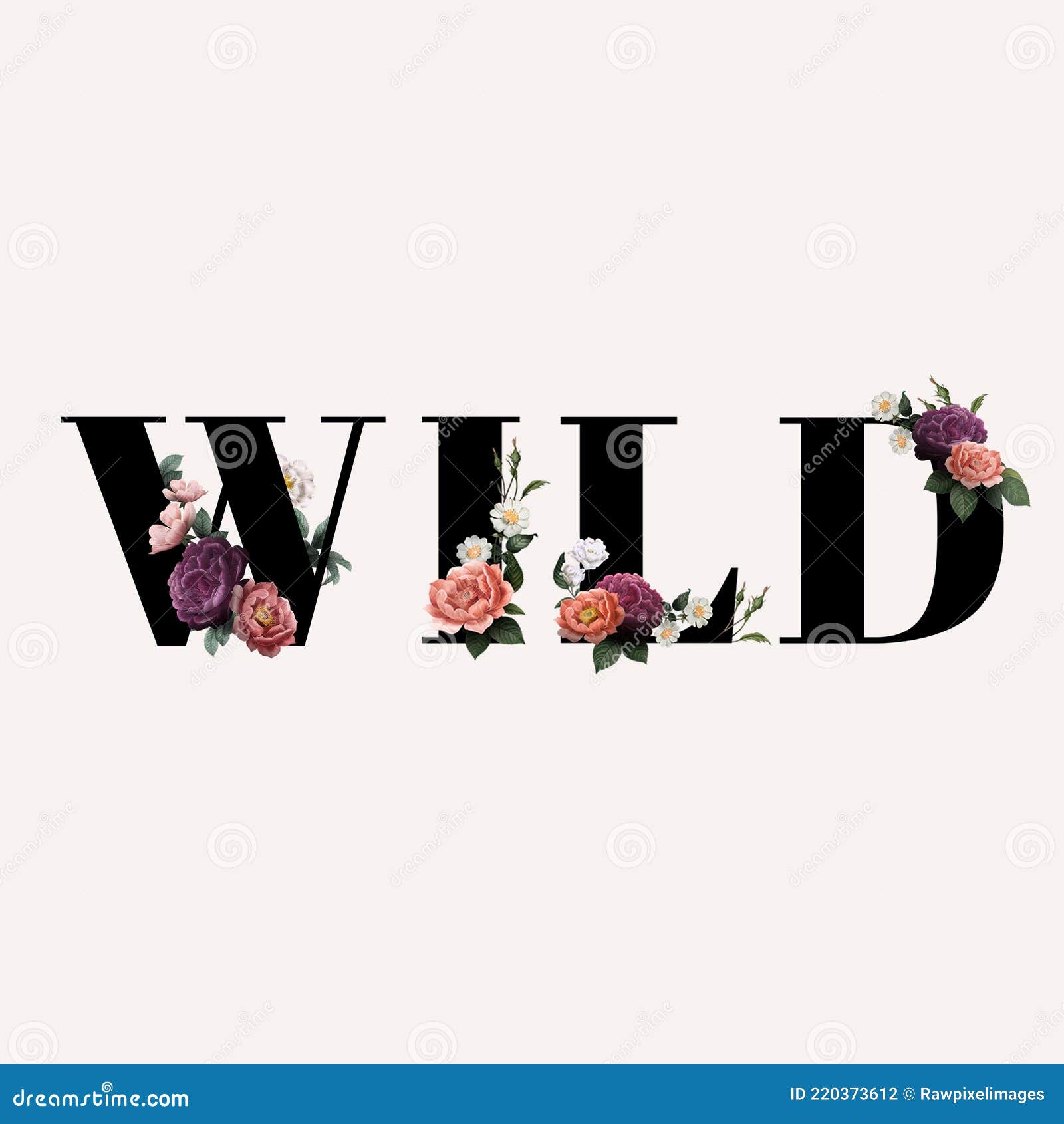 Wild - 3d Word Azure On White Background. Render Furry Letters. Hair ...