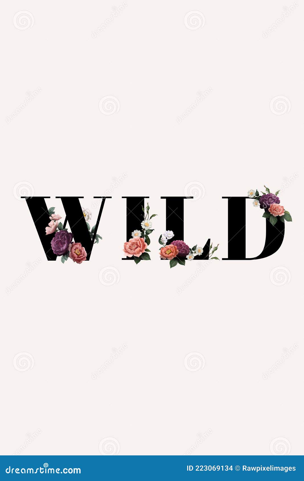 Wild - 3d Word Azure On White Background. Render Furry Letters. Hair ...