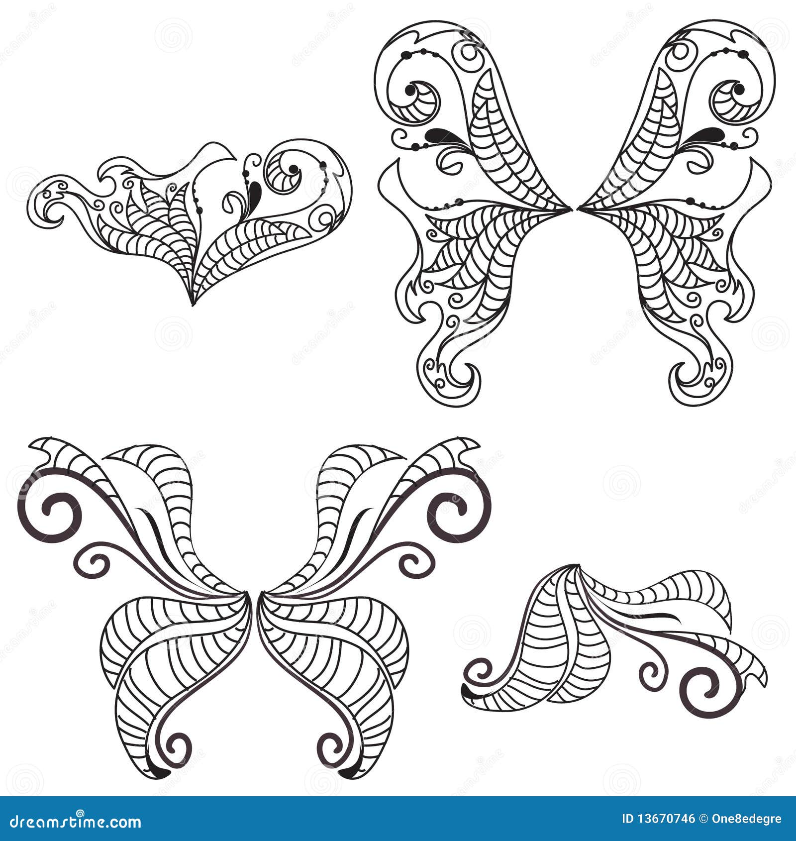 Floral wings stock illustration. Illustration of graphic - 13670746